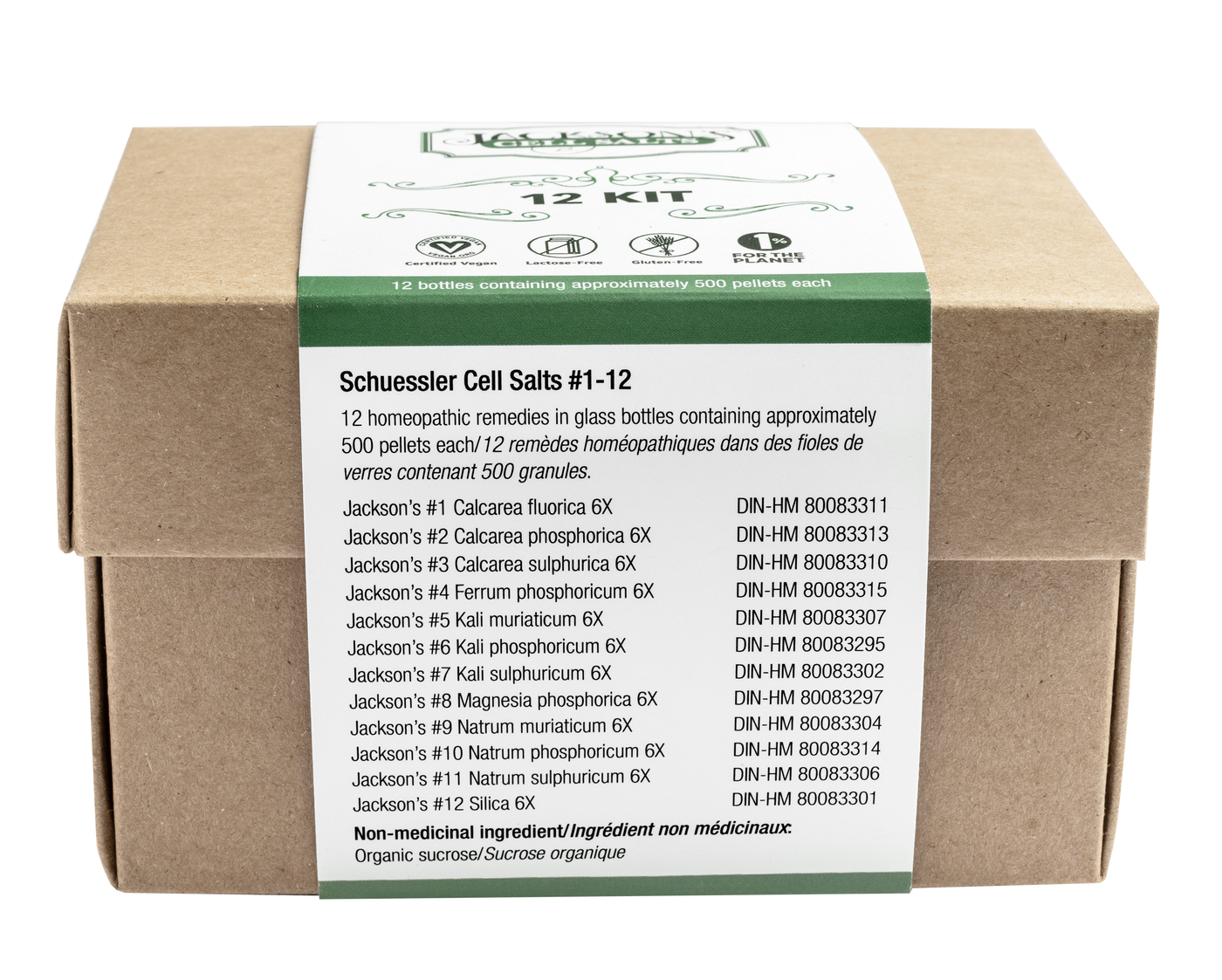 12 Cell Salt Kit, Certified Vegan 6X potency - Jackson's Naturals