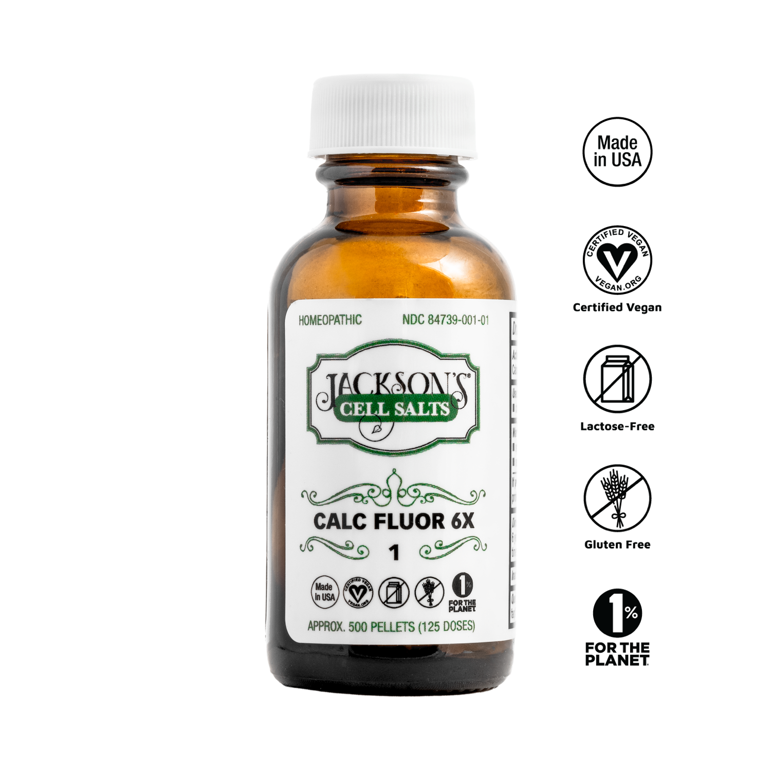 #1 Calc Fluor 6X (Calcium fluoride) - Certified Vegan, Lactose-Free Ce