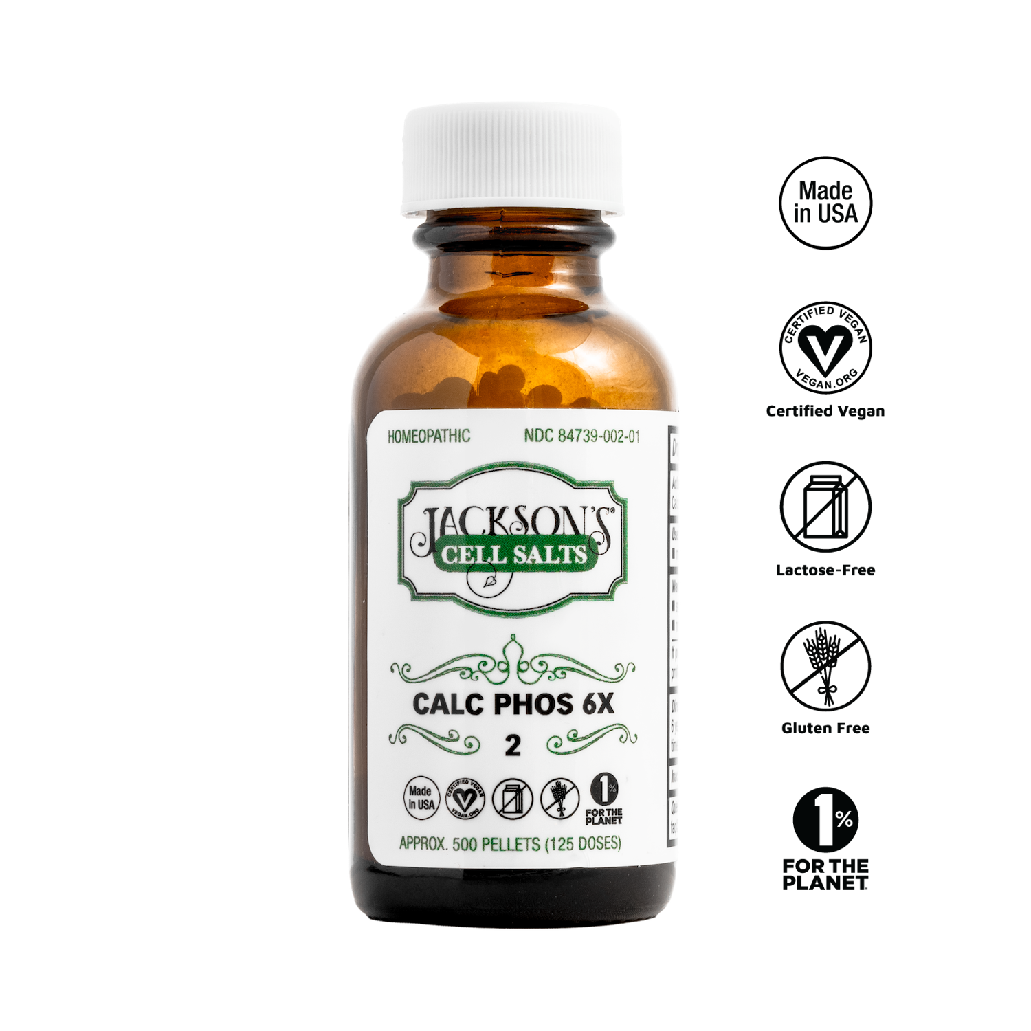 #2 Calc Phos 6X (Calcium phosphate) - Certified Vegan, Lactose-Free Ce
